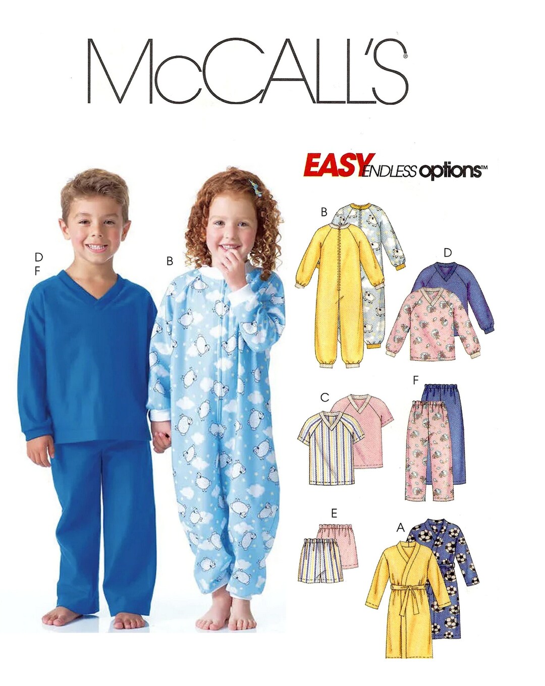Mccalls 4283 Sewing Pattern Toddlers Robe With Belt Jumpsuit Top Shorts and Pants Sz 1-3 or 4-6 ...