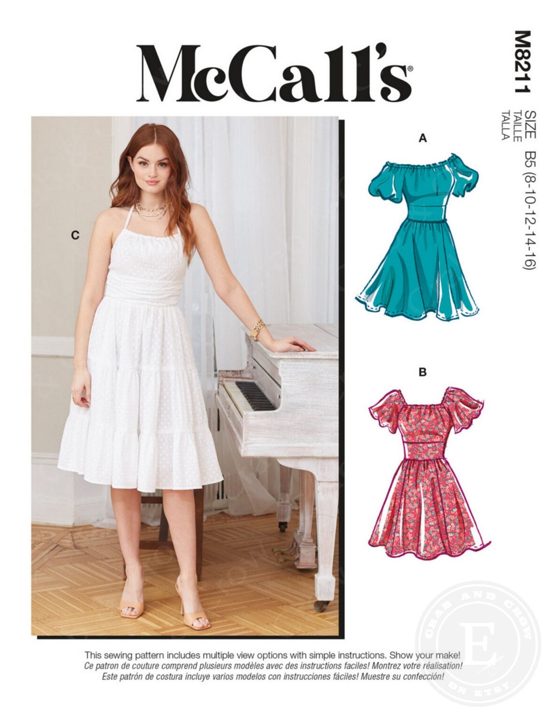 Mccalls M8211 Sewing Pattern Fit and Flare Dresses With Elasticized ...