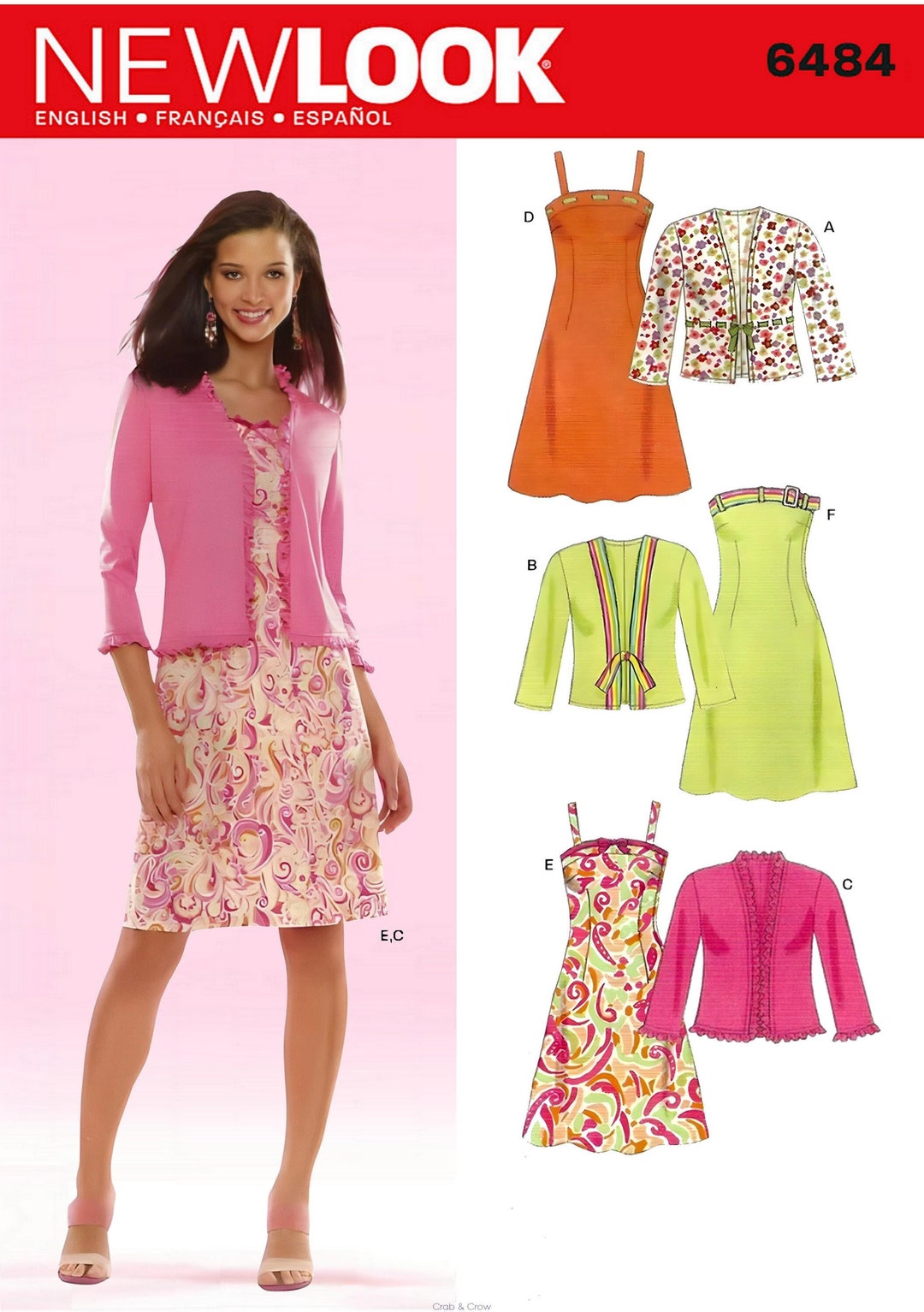 New Look 6484 Sewing Pattern for Misses Knit Cardigan and Sleeveless or ...
