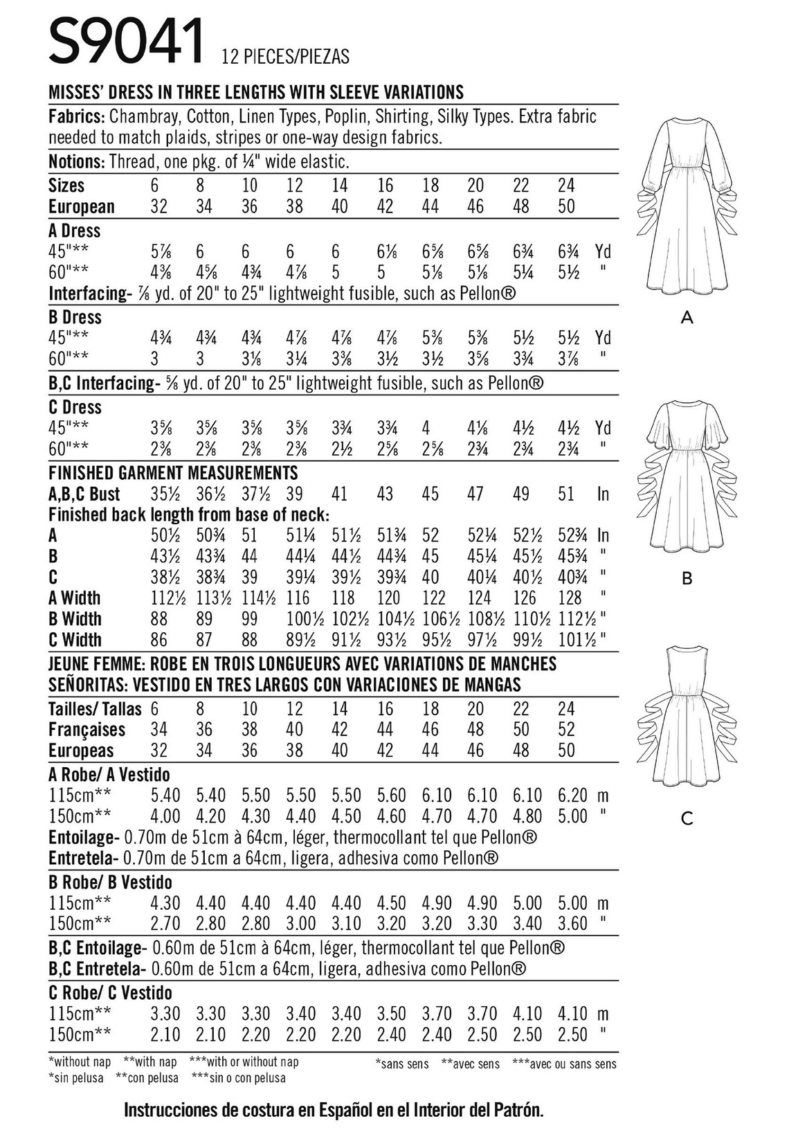 Simplicity S9041 Sewing Pattern Misses Front Tie Dress in - Etsy