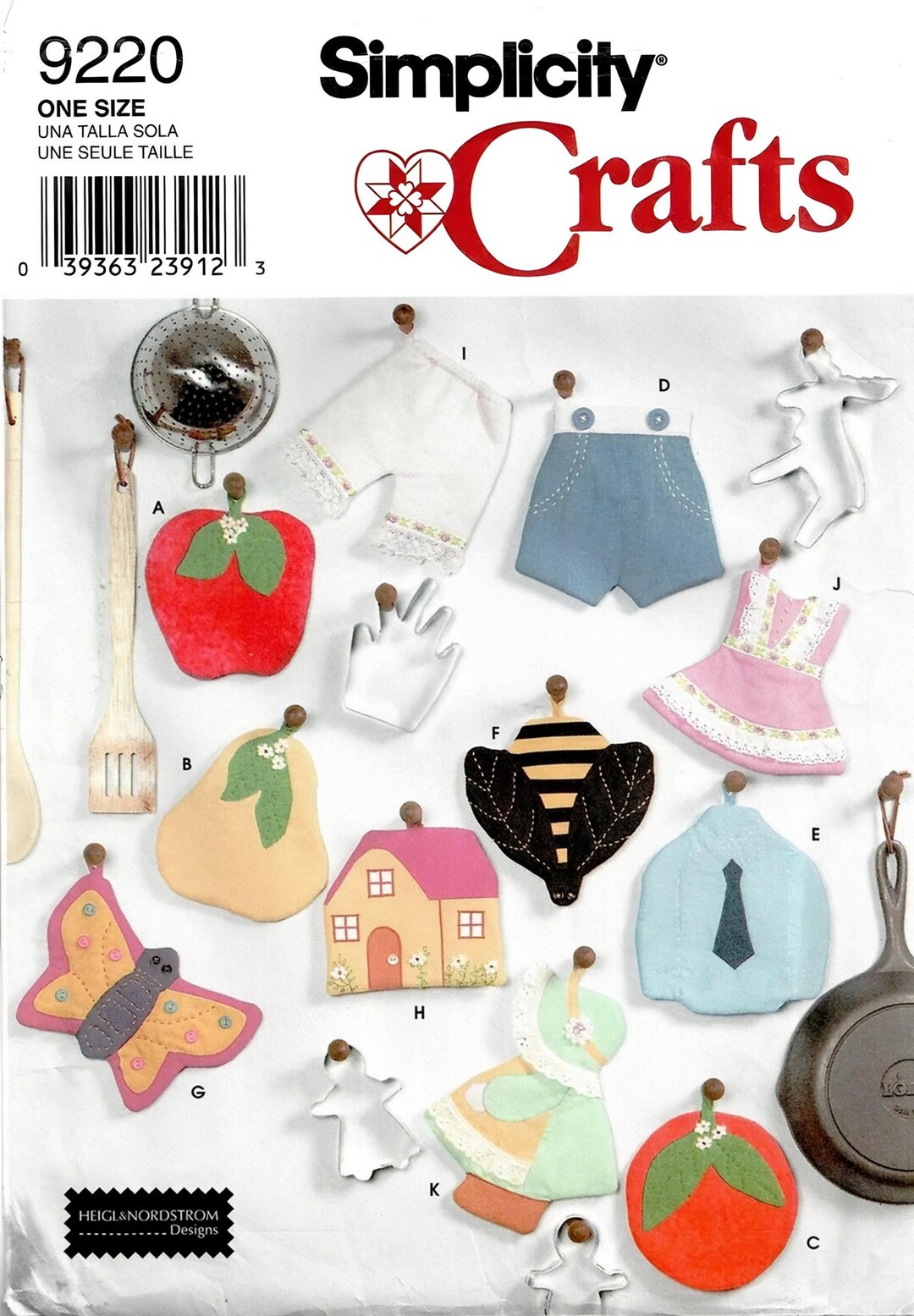Simplicity 9220 Sewing Pattern Decorative Potholders or Trivets Apple ...