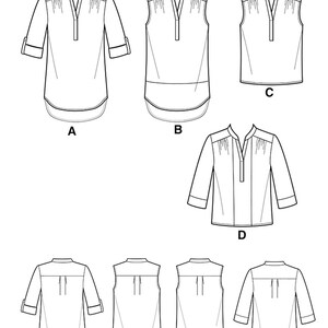 New Look 6374 Sewing Pattern Misses Shirts With Sleeve and Length ...