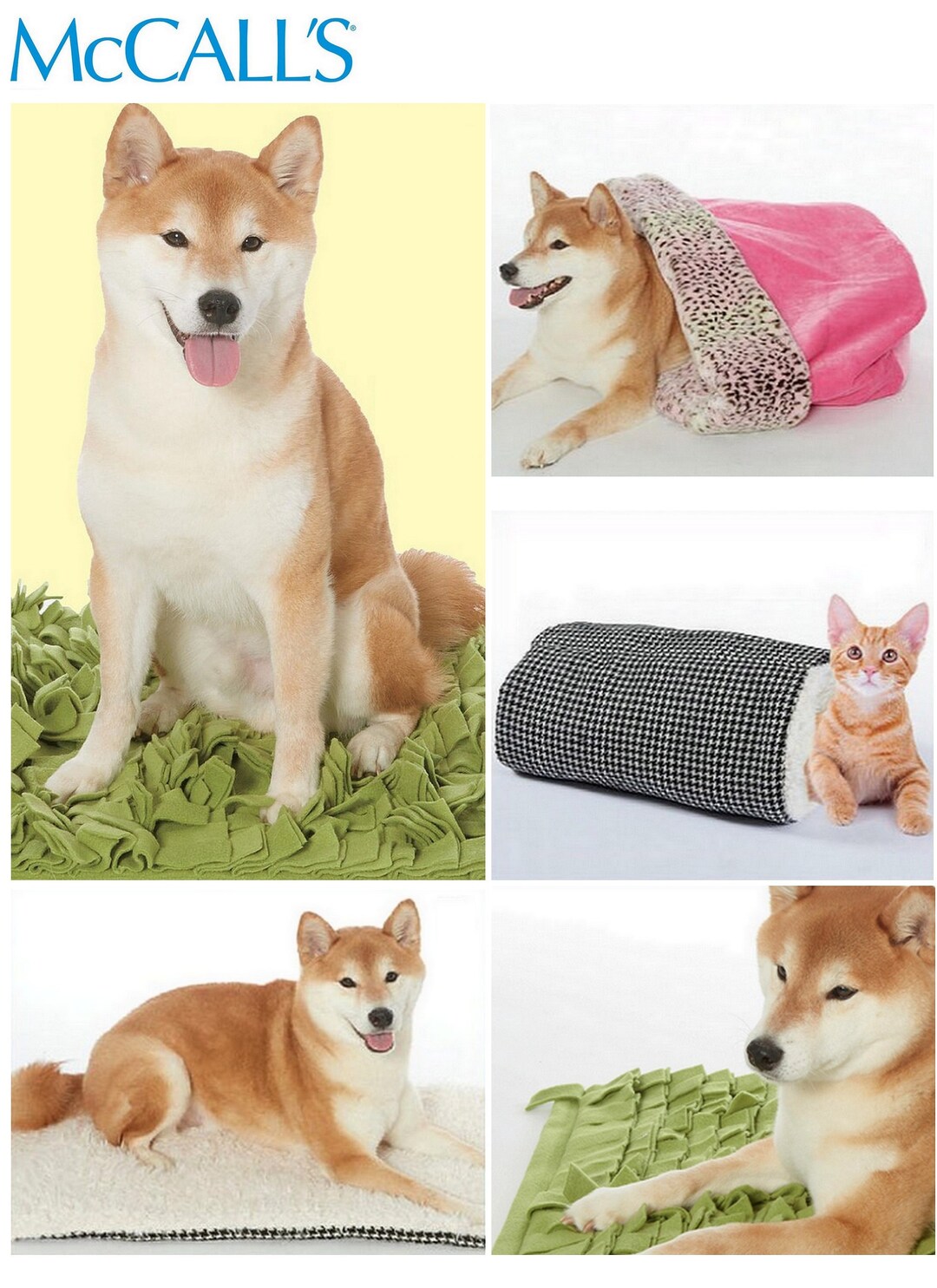 Mccalls M7613 Sewing Pattern for Cat and Dog Pet Beds With Contrast and ...
