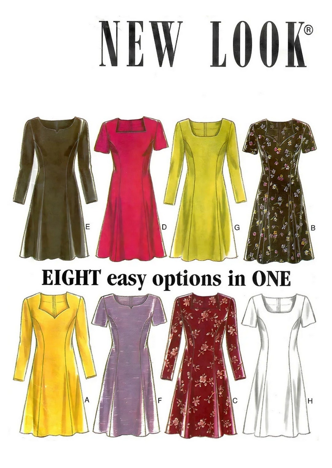 New Look 6567 Sewing Pattern for Misses Dress With Neckline and Sleeve ...