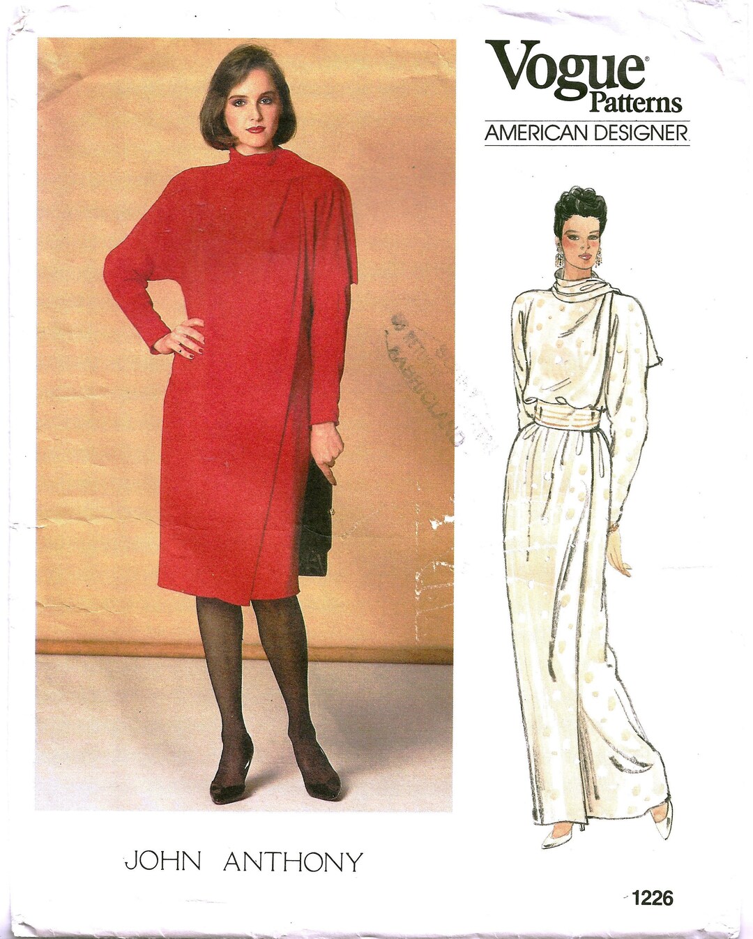 Vogue 1226 Sewing Pattern Misses Wrap Dress With Attached Scarf Day or ...