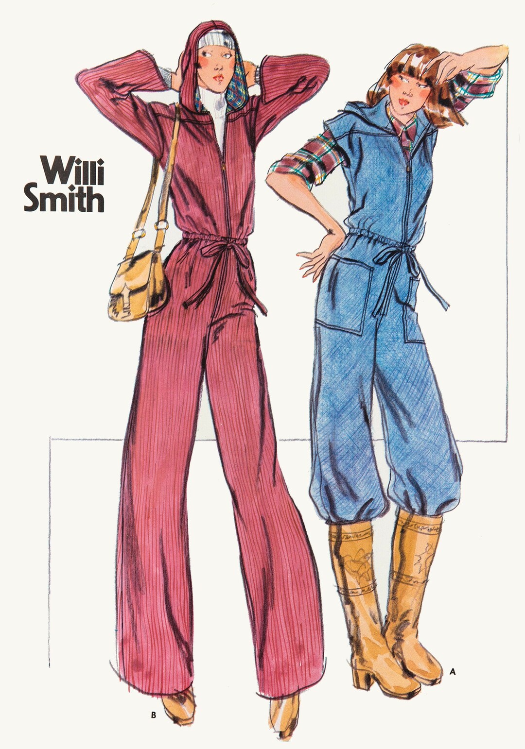 Butterick 5046 Sewing Pattern Misses Vintage 70s Front Zip Jumpsuit ...