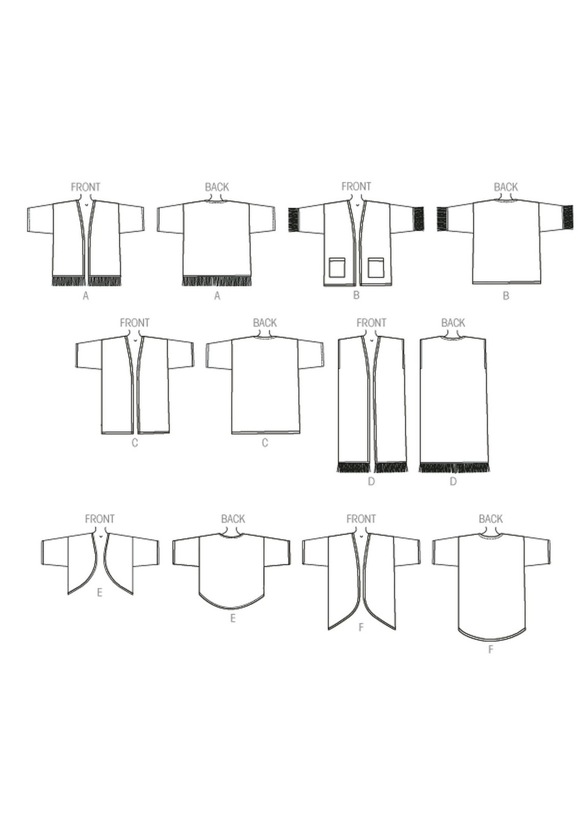 Butterick B6176 Sewing Pattern for Misses Open Front Kimono - Etsy