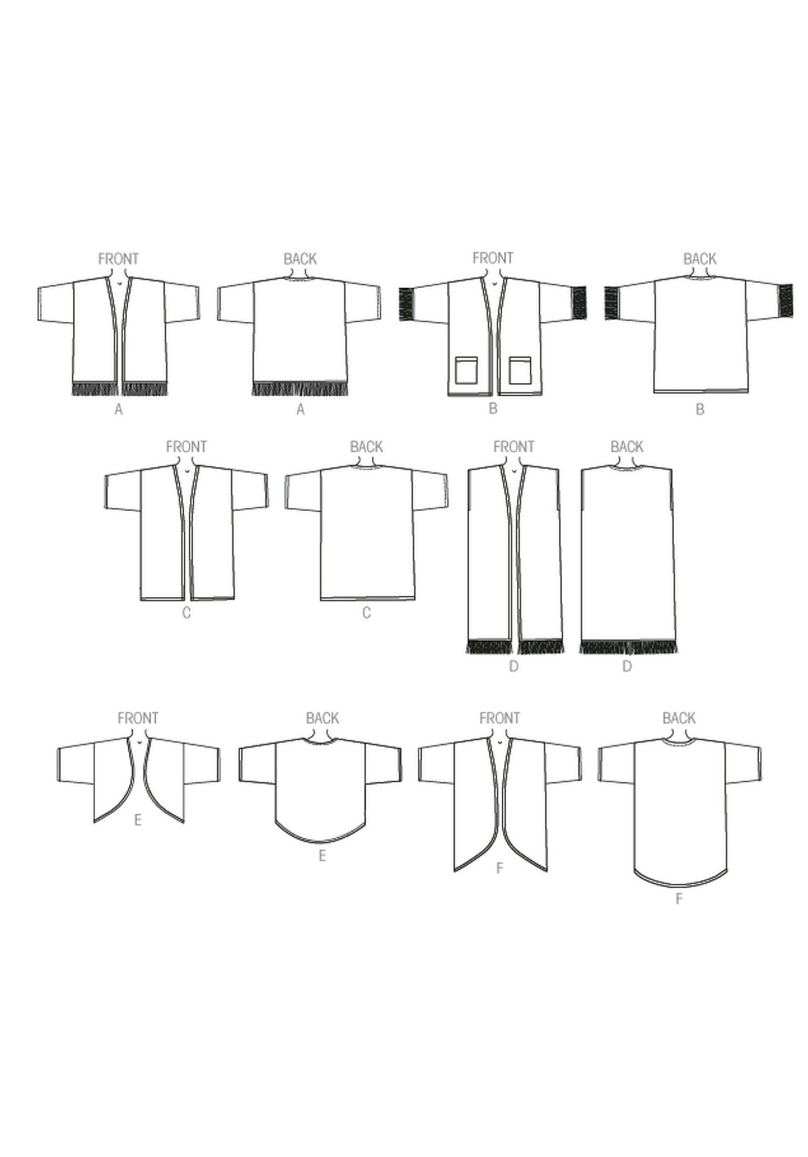 Butterick B6176 Sewing Pattern for Misses Open Front Kimono - Etsy