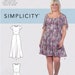 Simplicity S8874 Sewing Pattern Easy to Sew Knit Dress in Two Lengths With Neckline Variations ...