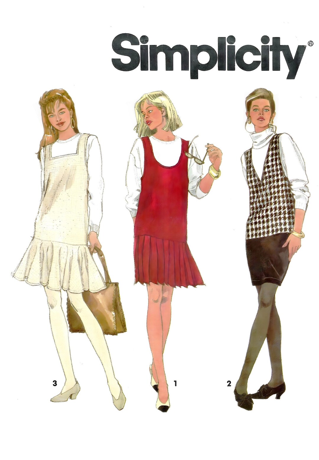Simplicity 7938 Sewing Pattern Misses Jumper With Neckline and Skirt ...