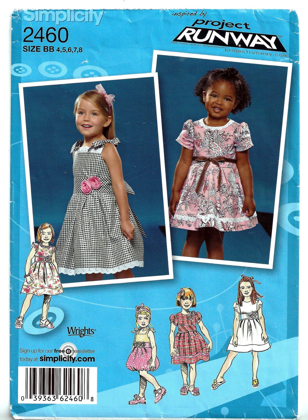 Simplicity 2460 Sewing Pattern Toddlers or Child's Dress With Bodice and Trim Variations Project ...