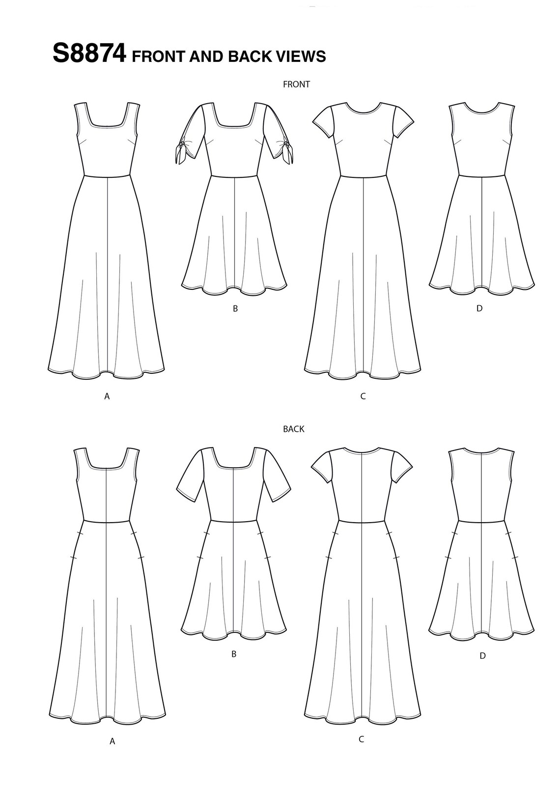 Simplicity S8874 Sewing Pattern Easy to Sew Knit Dress in Two - Etsy