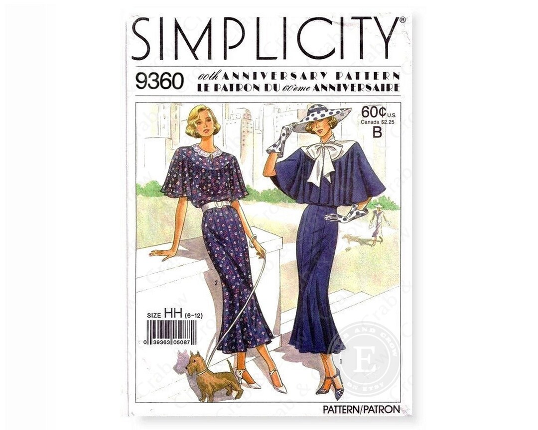 Simplicity 9360 Sewing Pattern 60th Anniversary Late Twenties Style ...