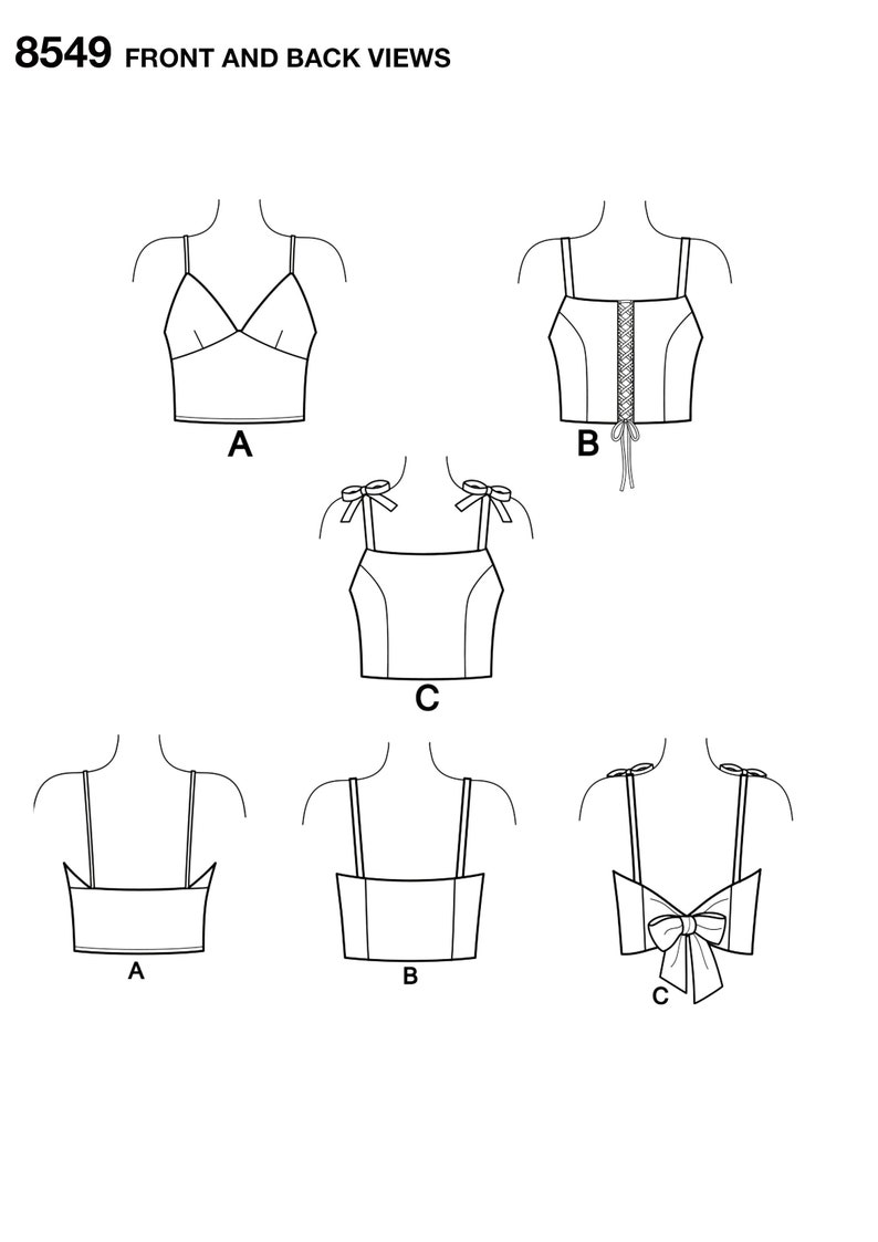 Simplicity 8549 Sewing Pattern Misses Knit or Woven Bra Tops | Etsy