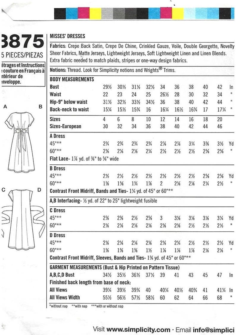 Simplicity 3875 Sewing Pattern Misses Raised Waist Dresses - Etsy