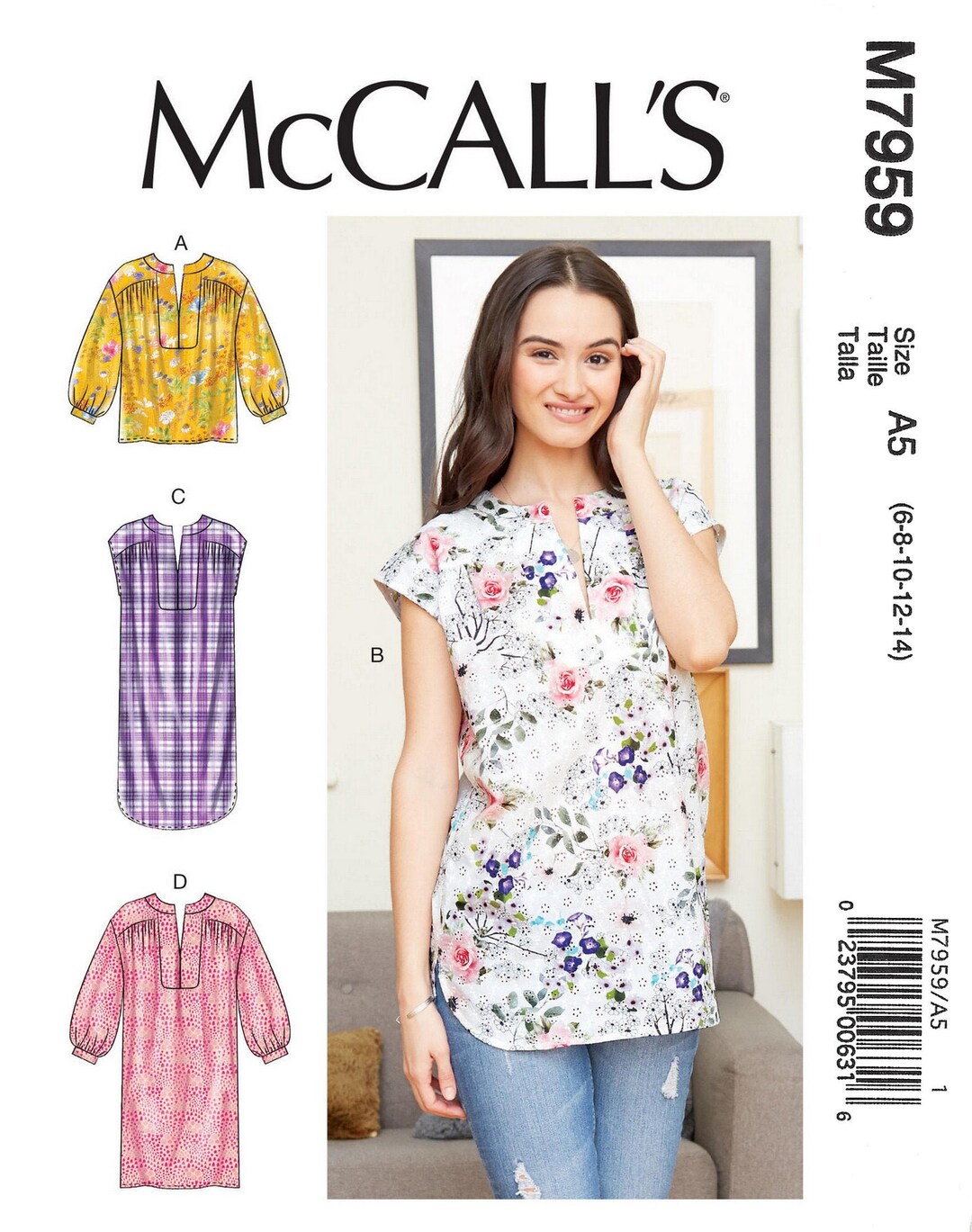 Mccalls M7959 Sewing Pattern Misses Easy Loose Fitting - Etsy