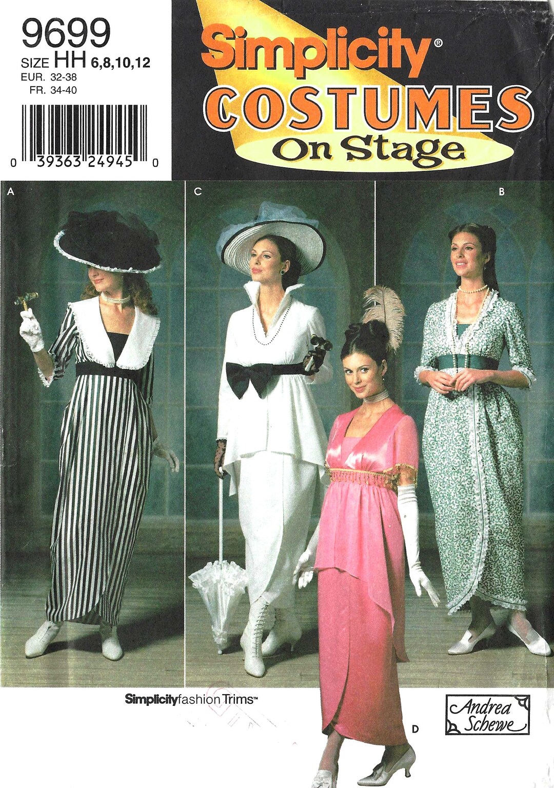 Simplicity Costume 9699 Sewing Pattern Misses Long Length - Etsy