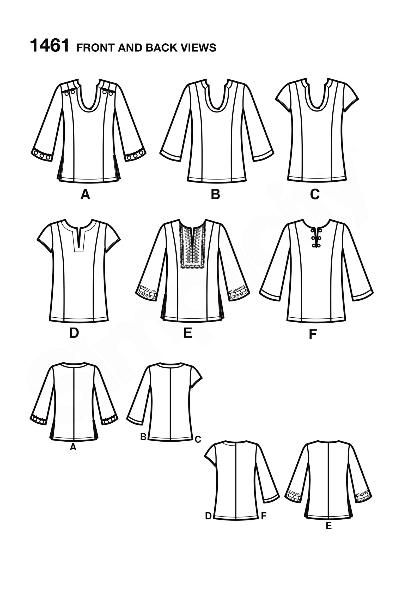 Simplicity 1461 Sewing Pattern Misses Tunic With Neckline and - Etsy