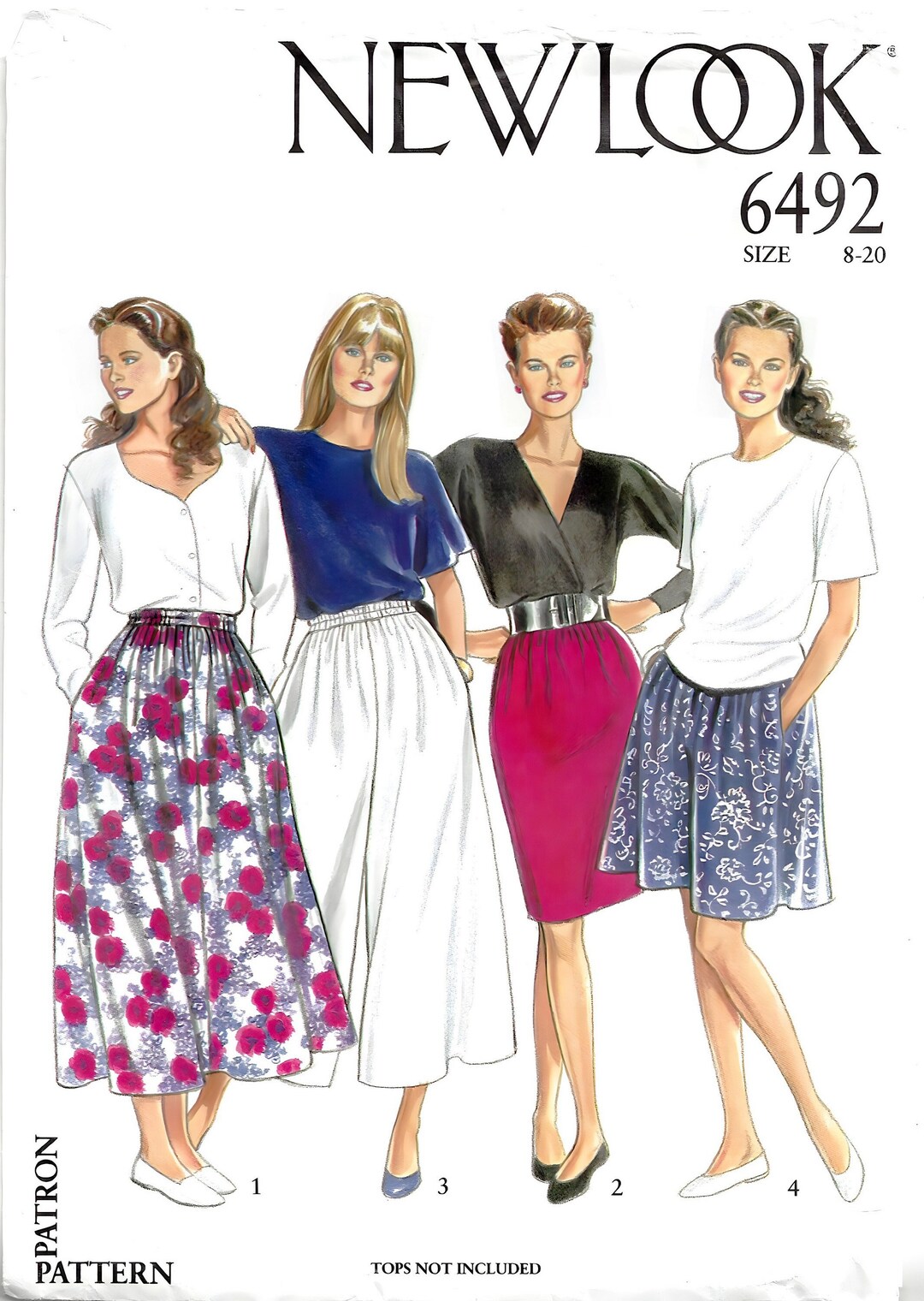 New Look 6492 Sewing Pattern for Misses Gathered Waist Slim or Flared ...