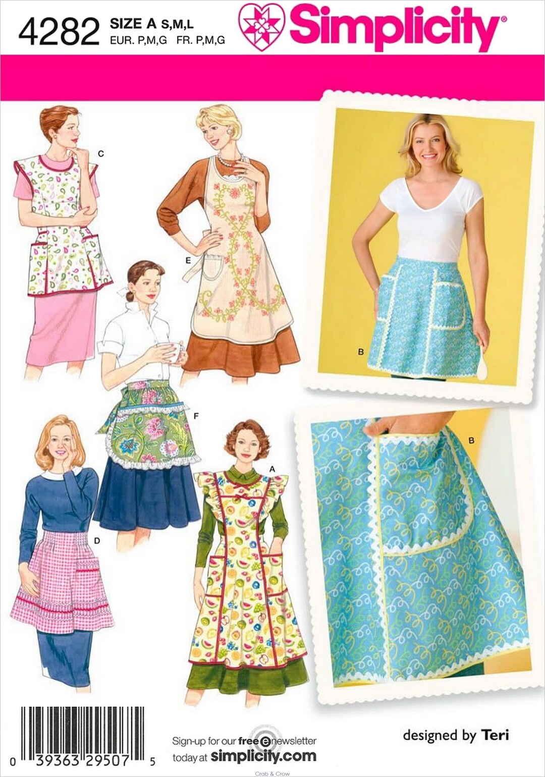Simplicity 4282 Sewing Pattern Misses Various Aprons by Teri Sz S-L ...