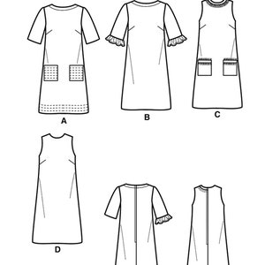 New Look 6500 Sewing Pattern Misses Dress With Neckline Sleeve and ...