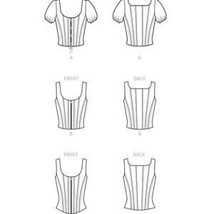 Mccalls M8182 Sewing Pattern Misses Scoop Neck Boned Corset Top With ...