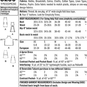 Simplicity 8230 Sewing Pattern Misses Dottie Angel Reversible Apron ...