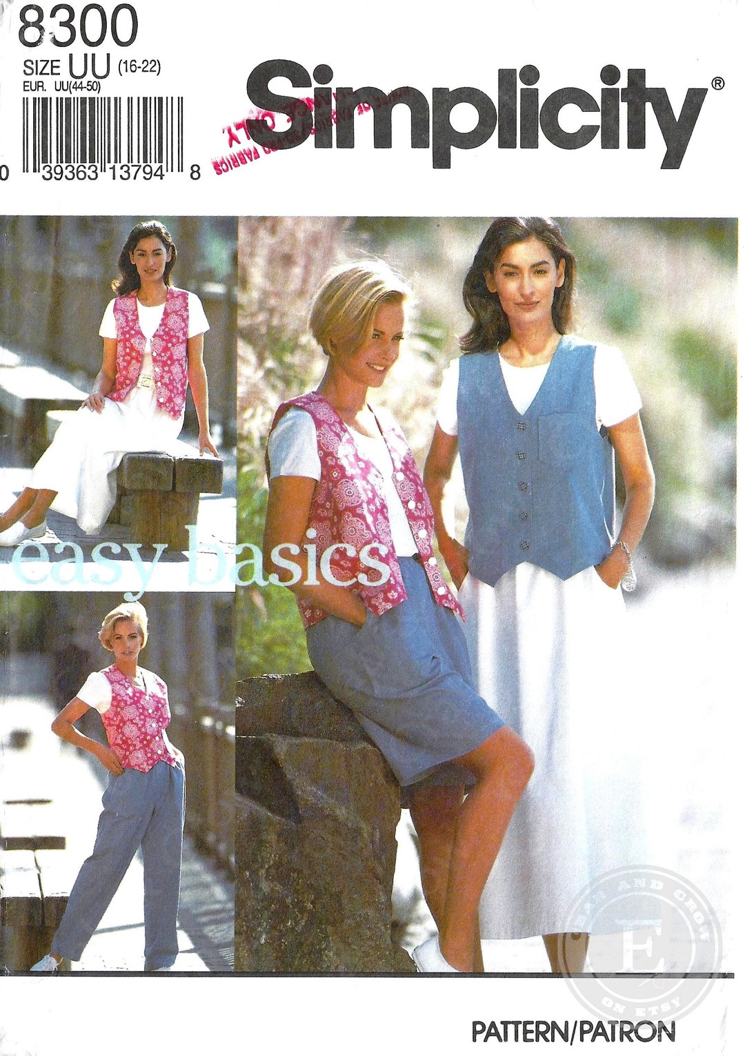 Simplicity 8300 Sewing Pattern Misses Easy Basics Pull-on Pants Shorts ...
