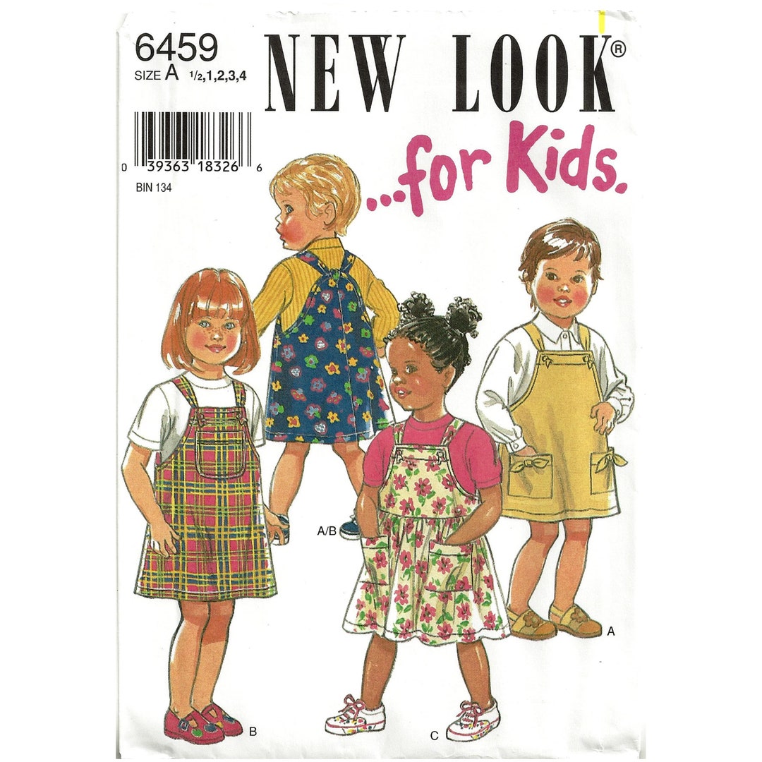 New Look 6459 Sewing Pattern for Toddlers Pullover Jumper Dresses With ...