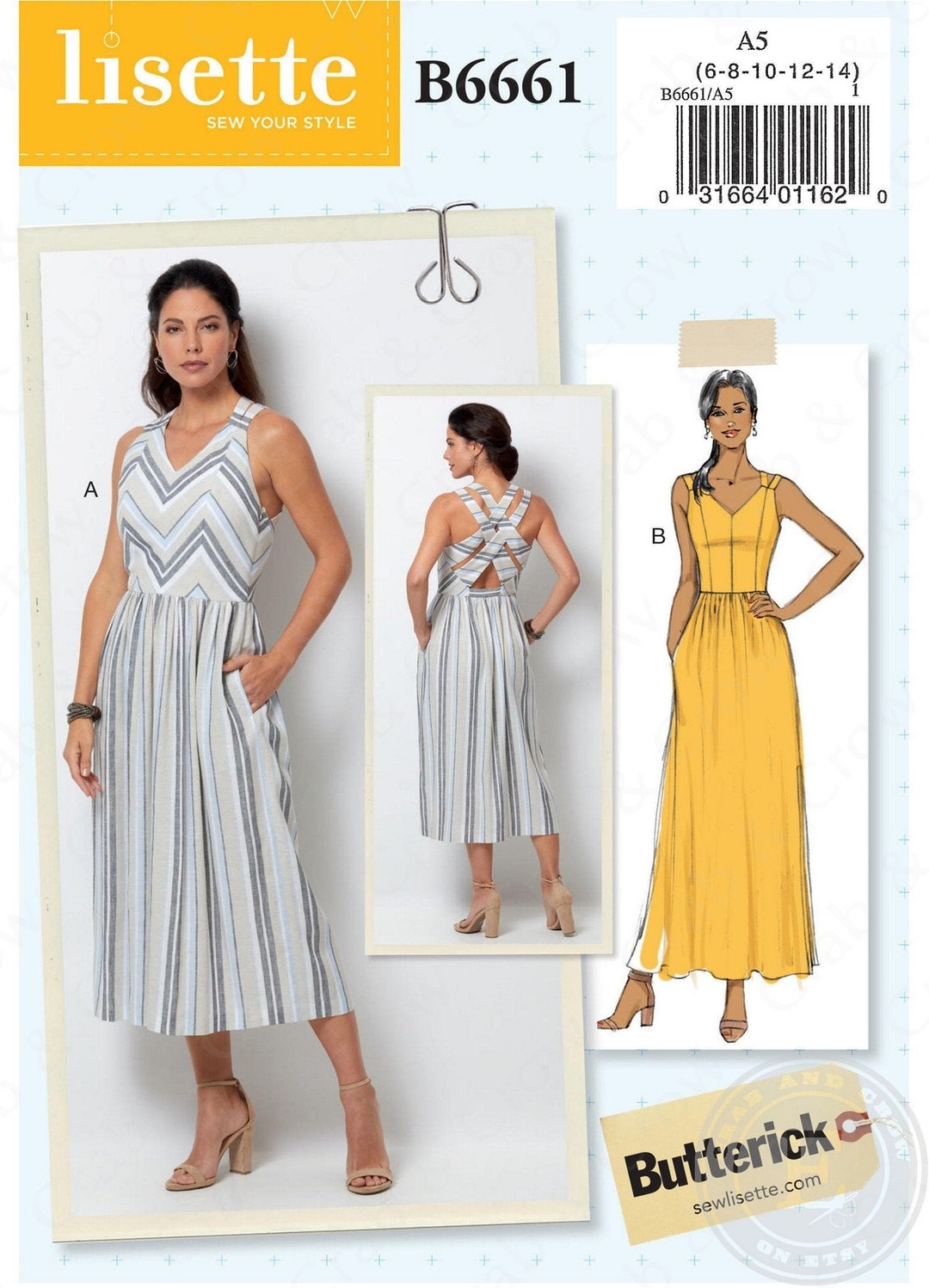 Butterick B6661 Sewing Pattern Misses Interlocking Back Strap ...