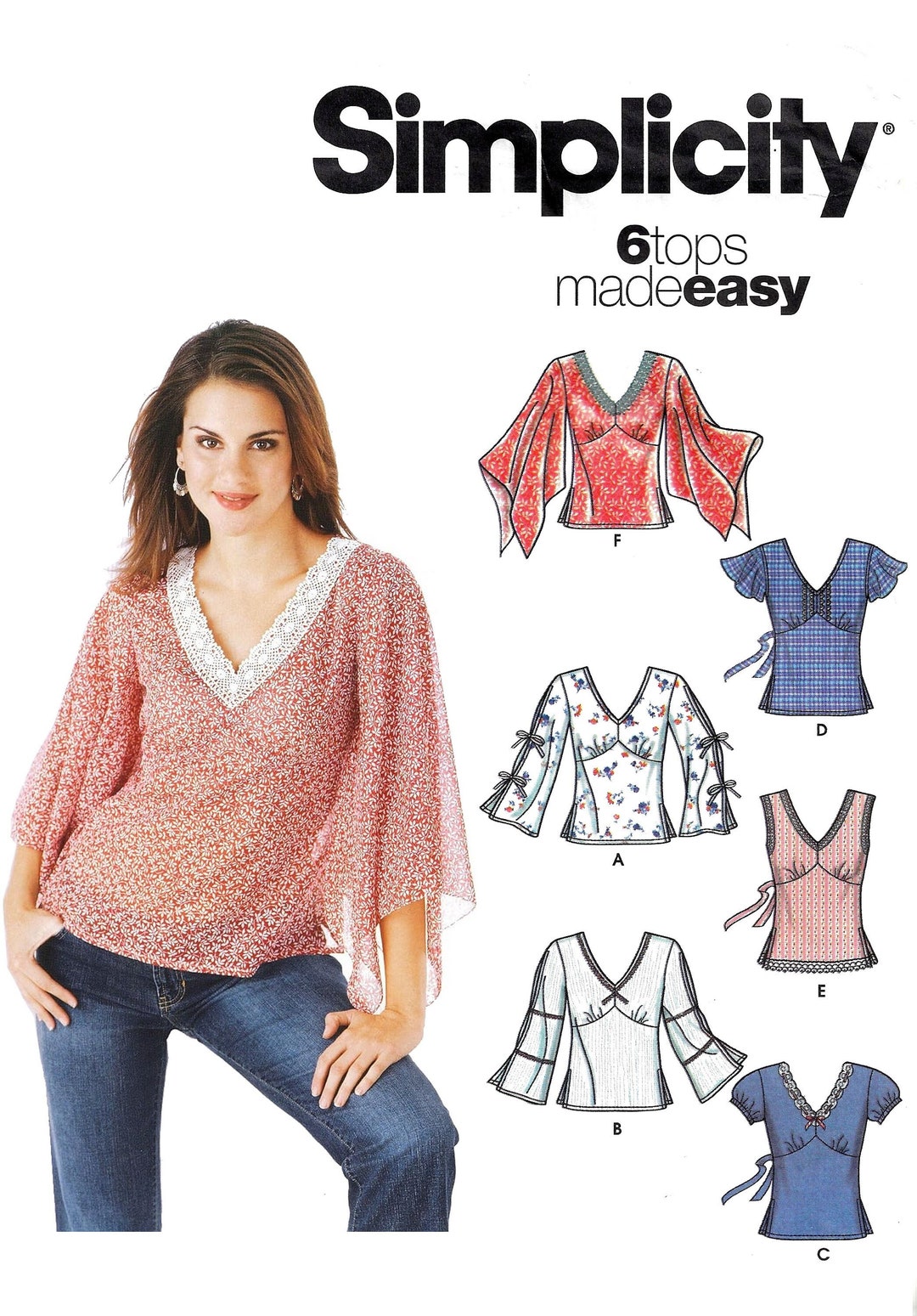 Simplicity 5595 Sewing Pattern Misses Pullover Top With Sleeve and Trim ...