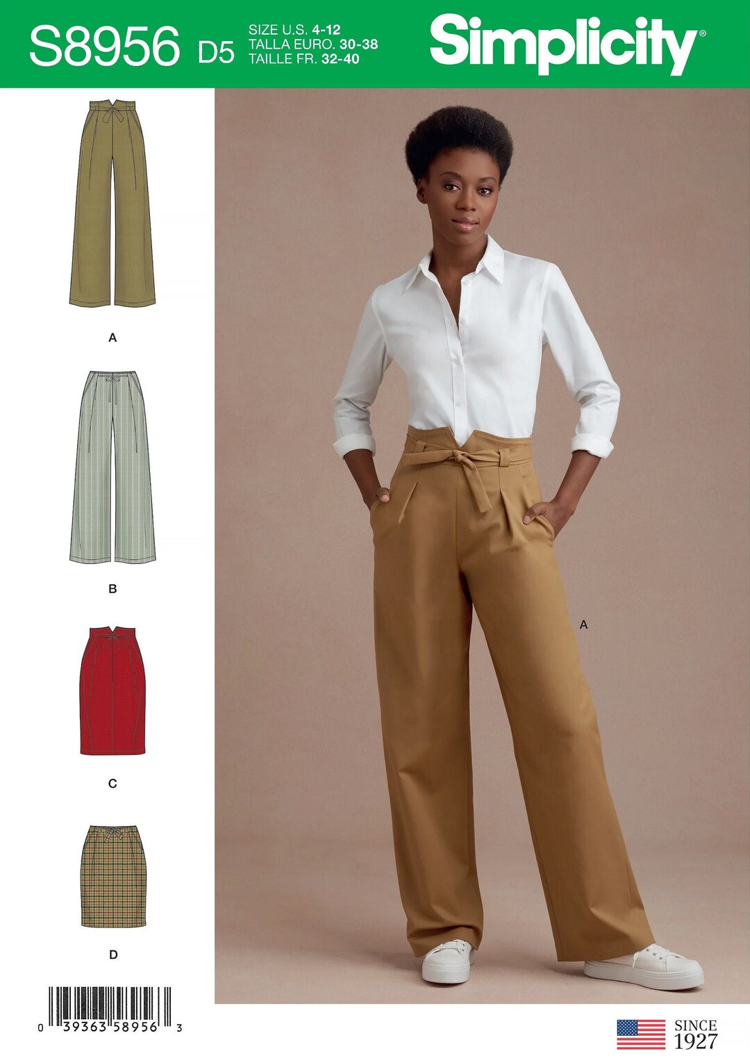 Simplicity S8956 Sewing Pattern Misses Pants and Skirts With Waistband ...