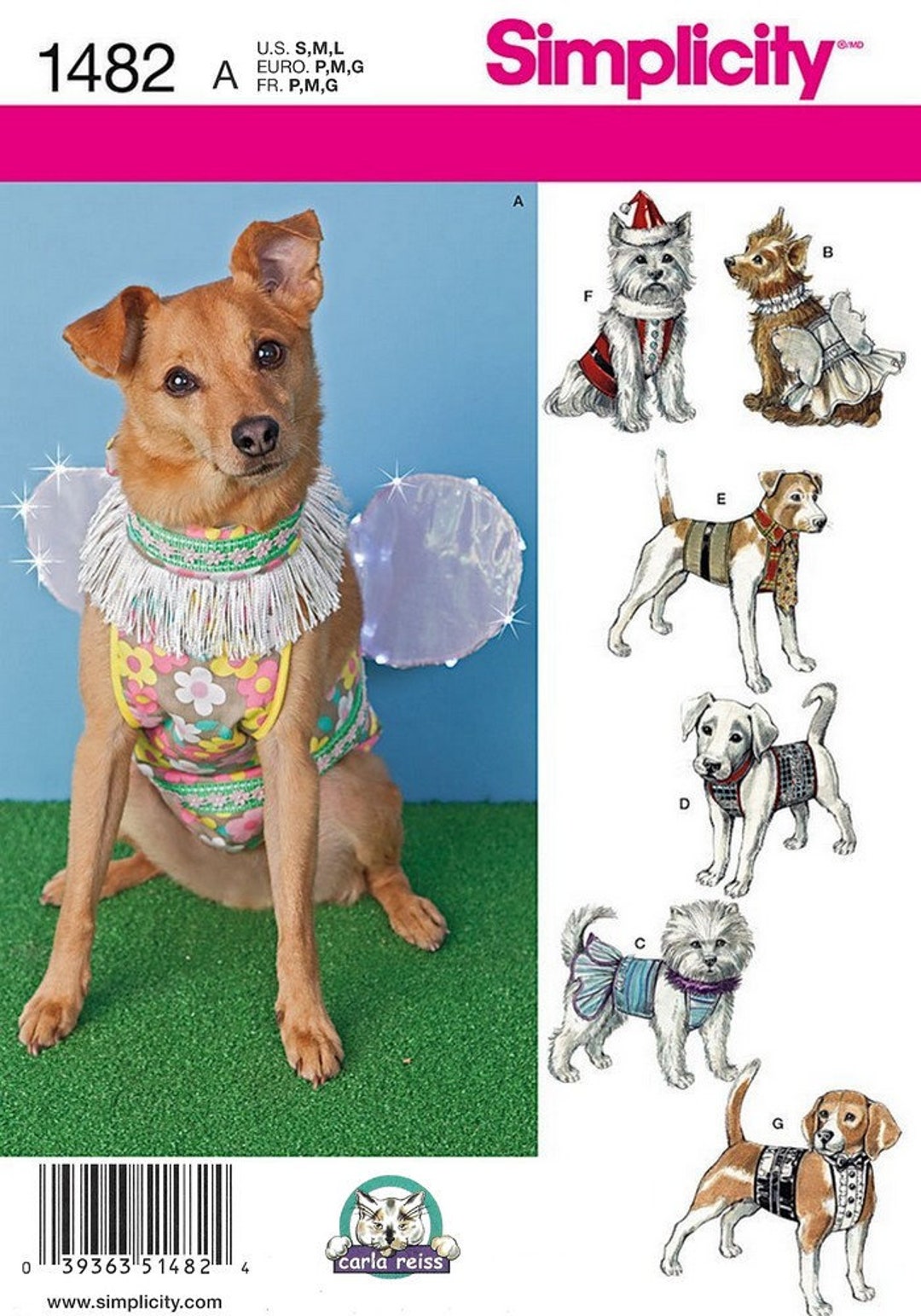 Simplicity 1482 Sewing Pattern for Dog Clothes in Three Sizes S-L Uncut - Etsy