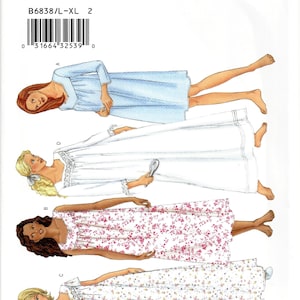 Butterick 6838 Sewing Pattern Misses Very Loose Fitting Nightgown in ...