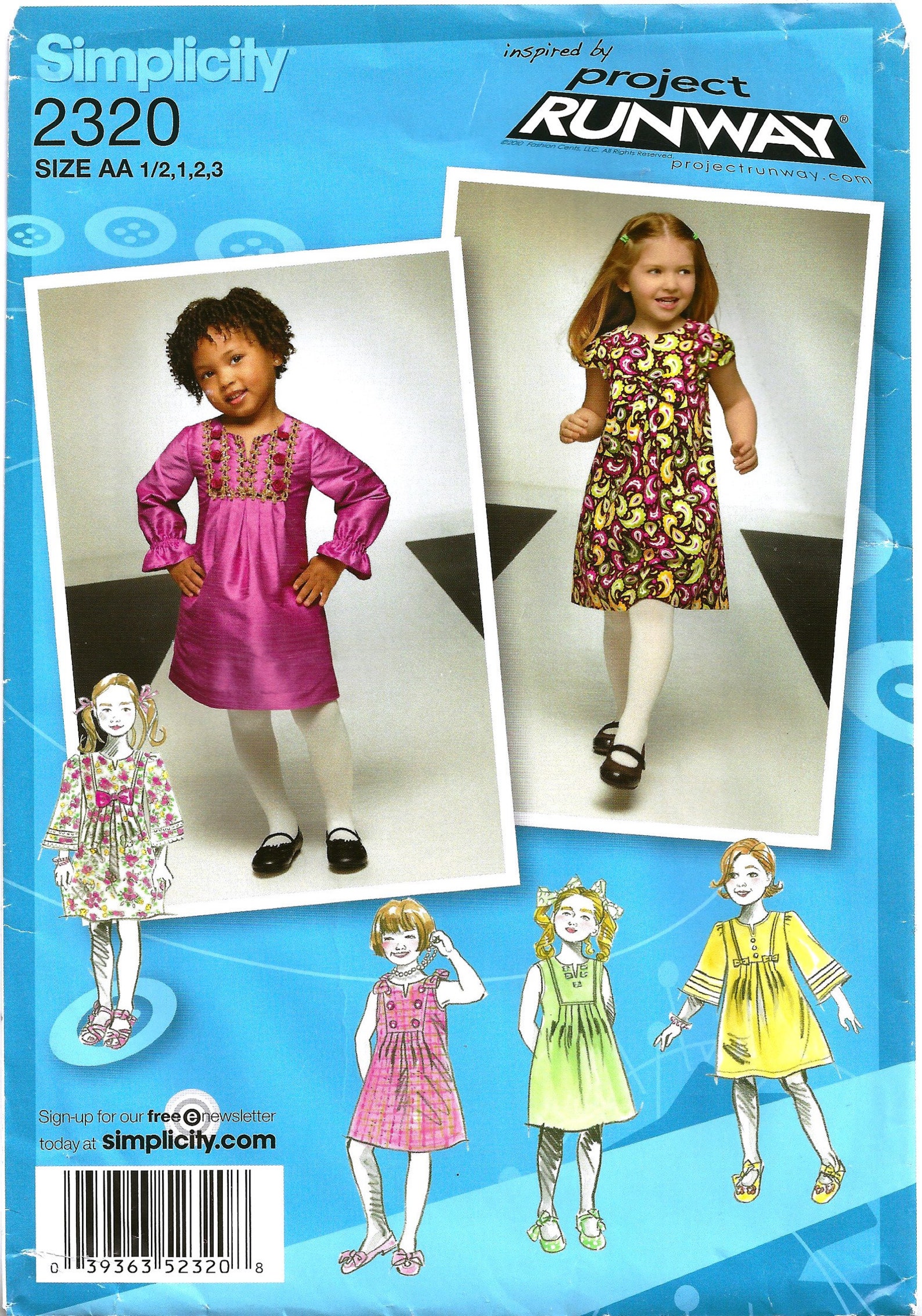 Simplicity 2320 Sewing Pattern Girls Dress With Sleeve and - Etsy