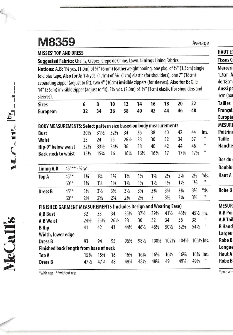 Mccalls M8359 Sewing Pattern Misses Puff Sleeve Crop Top and - Etsy