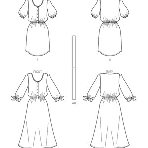 Butterick B6723 Sewing Pattern Misses Easy Dresses With Neckline Sleeve ...