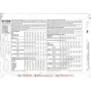 Simplicity 9158 Sewing Pattern Easy to Sew Basic Wardrobe Separates ...