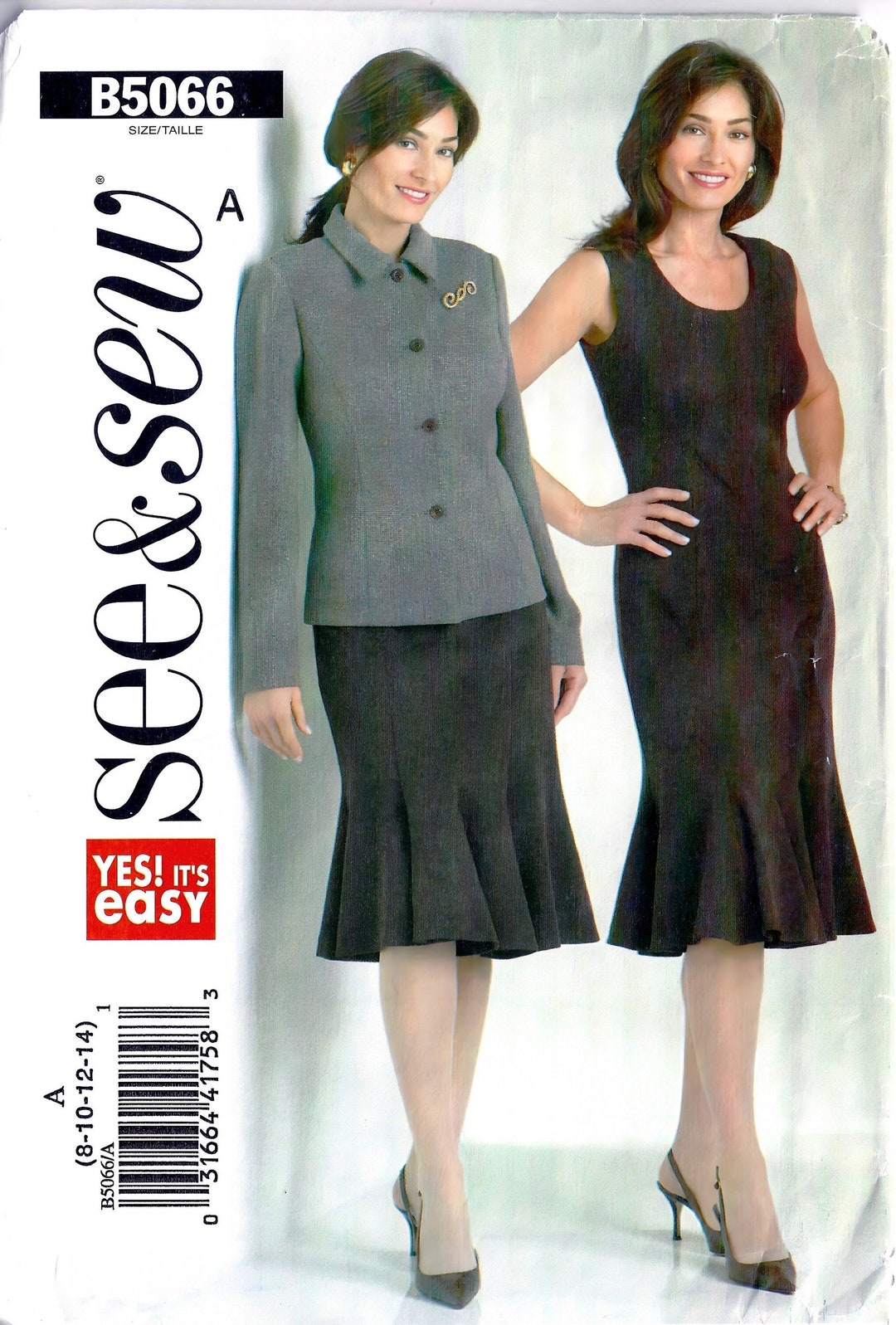 Butterick B5066 Sewing Pattern Misses Easy Unlined Jacket and Fit and ...
