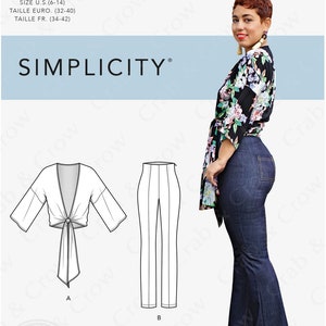 Simplicity S8655 Sewing Pattern Misses High-waisted Pants and Tie Top ...