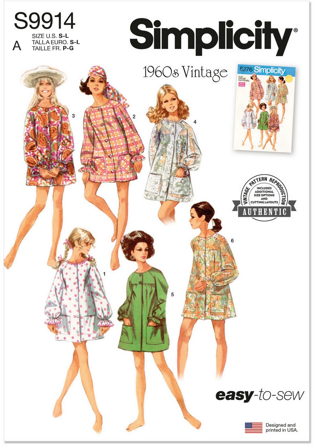 Simplicity S9914 Sewing Pattern Misses Vintage 1960s Reproduction Beach ...
