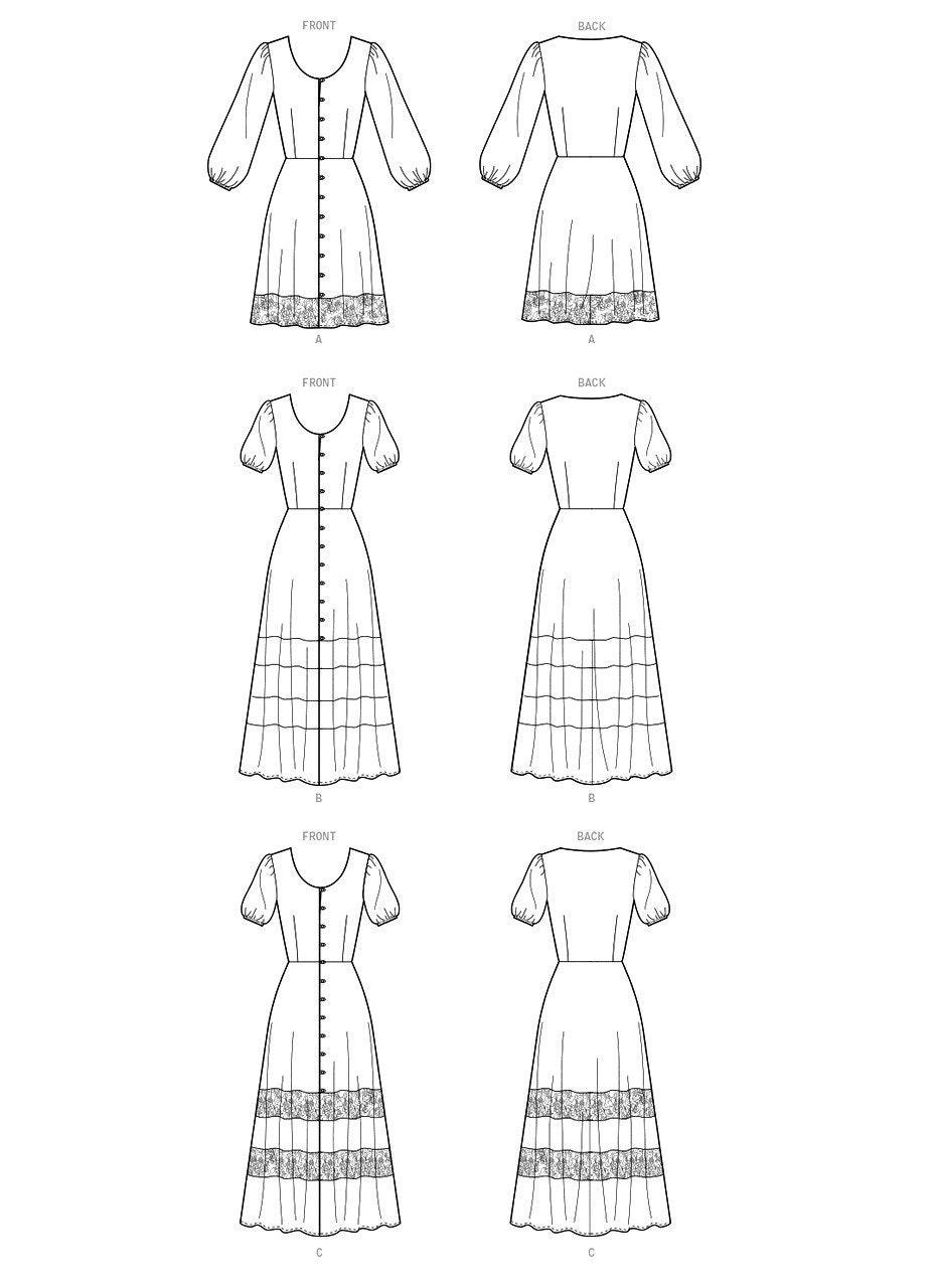 Mccalls M8033 Sewing Pattern Misses Button Front Puff Sleeve - Etsy