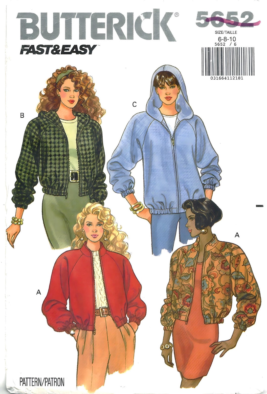 Butterick 5652 Sewing Pattern Misses Fast and Easy Loose Fitting ...