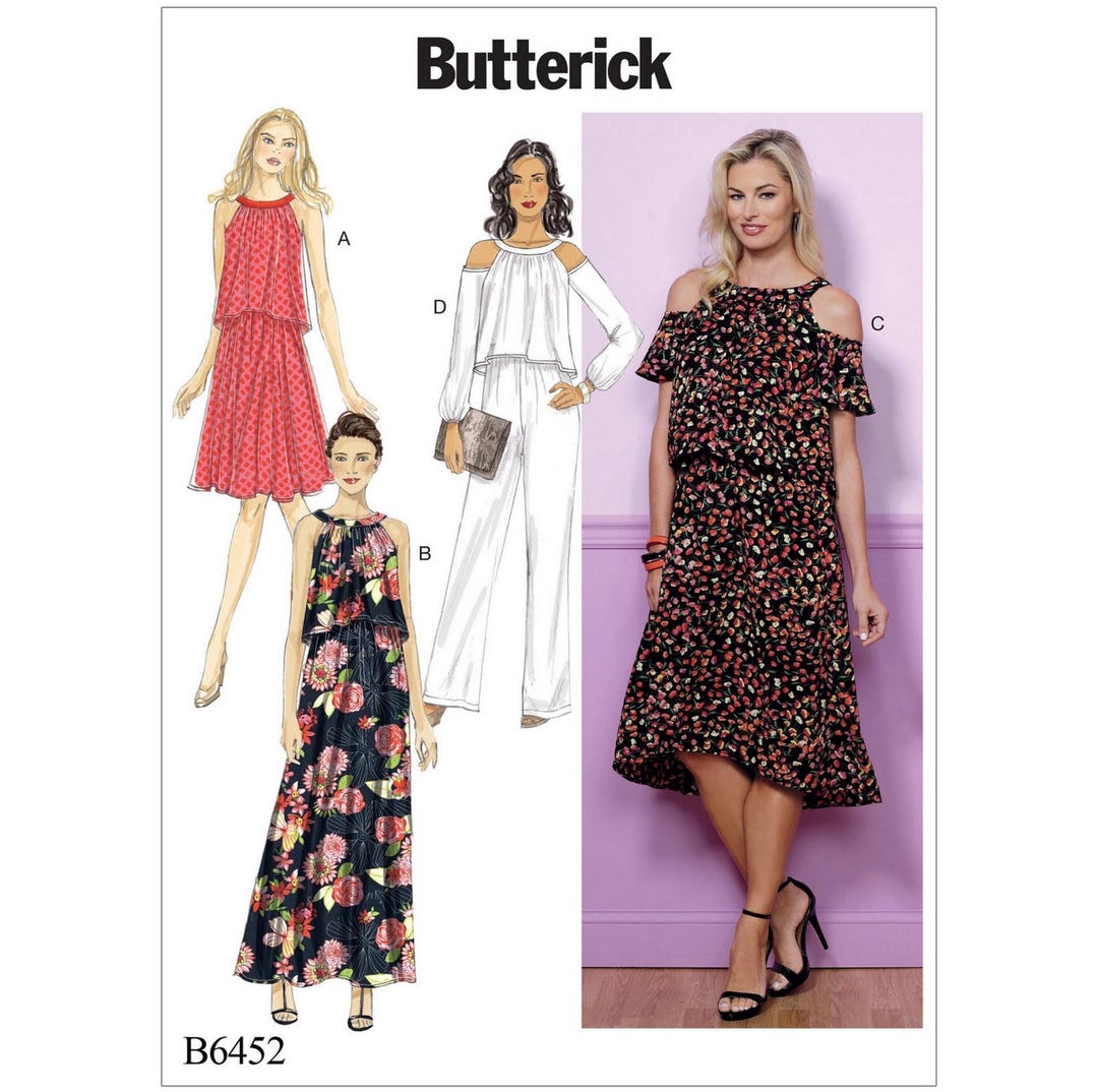 Butterick B6452 Sewing Pattern Misses Cold Shoulder or Sleeveless ...