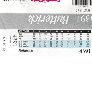 Butterick 4391 Sewing Pattern Misses Vintage 90s Fitted Top and ...