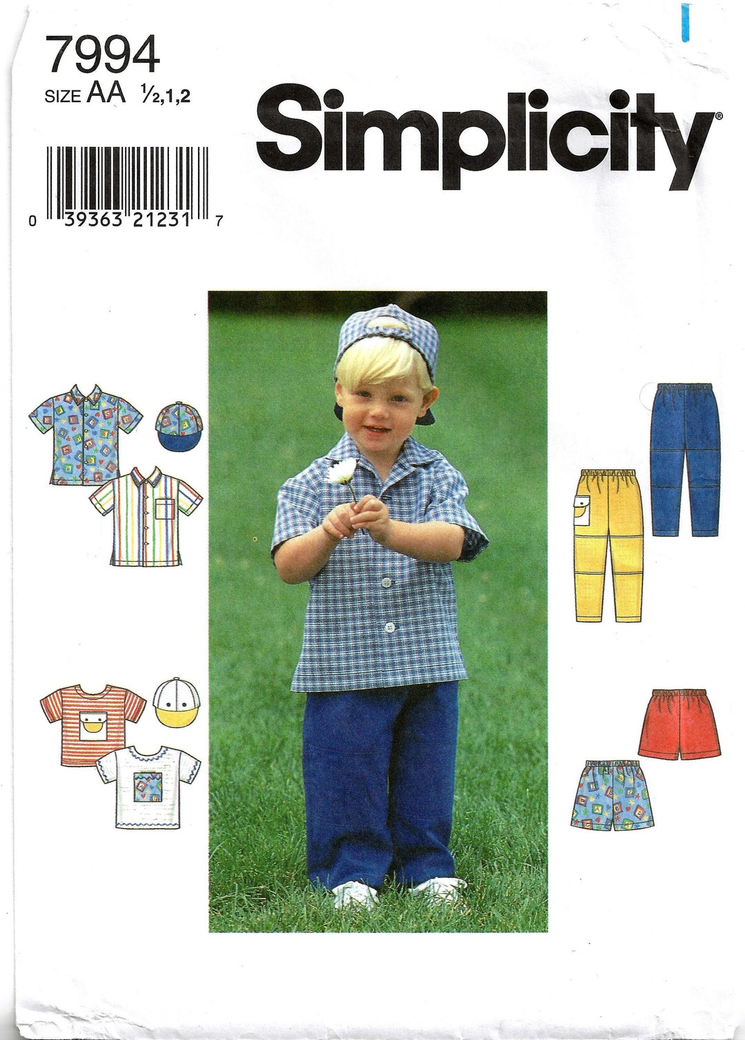 Simplicity 7994 Sewing Pattern for Toddlers Button Front Shirt Pullover ...