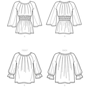 New Look N6684 Sewing Pattern for Misses Raglan Sleeve Tops in Two ...