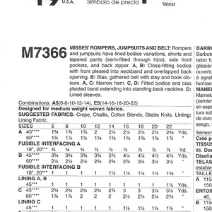 Mccalls M7366 Sewing Pattern Misses Pleated Surplice or Plunging ...