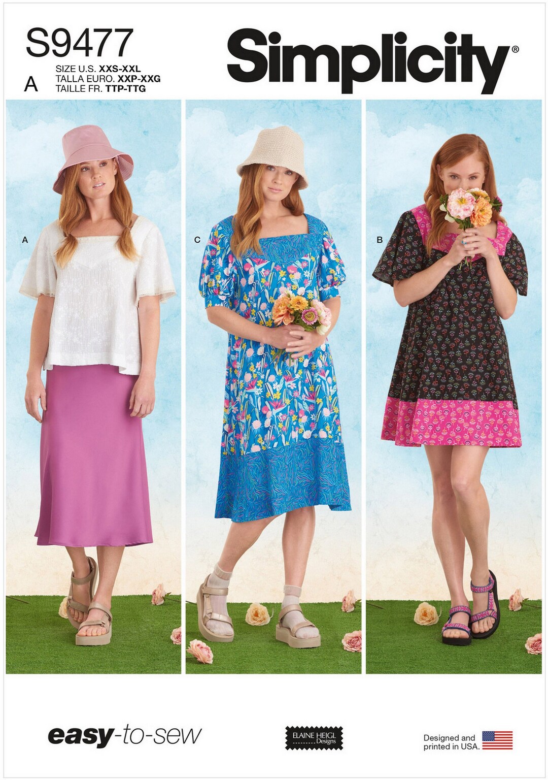 Simplicity S9477 Sewing Pattern Misses Easy to Sew Pullover Top and A ...