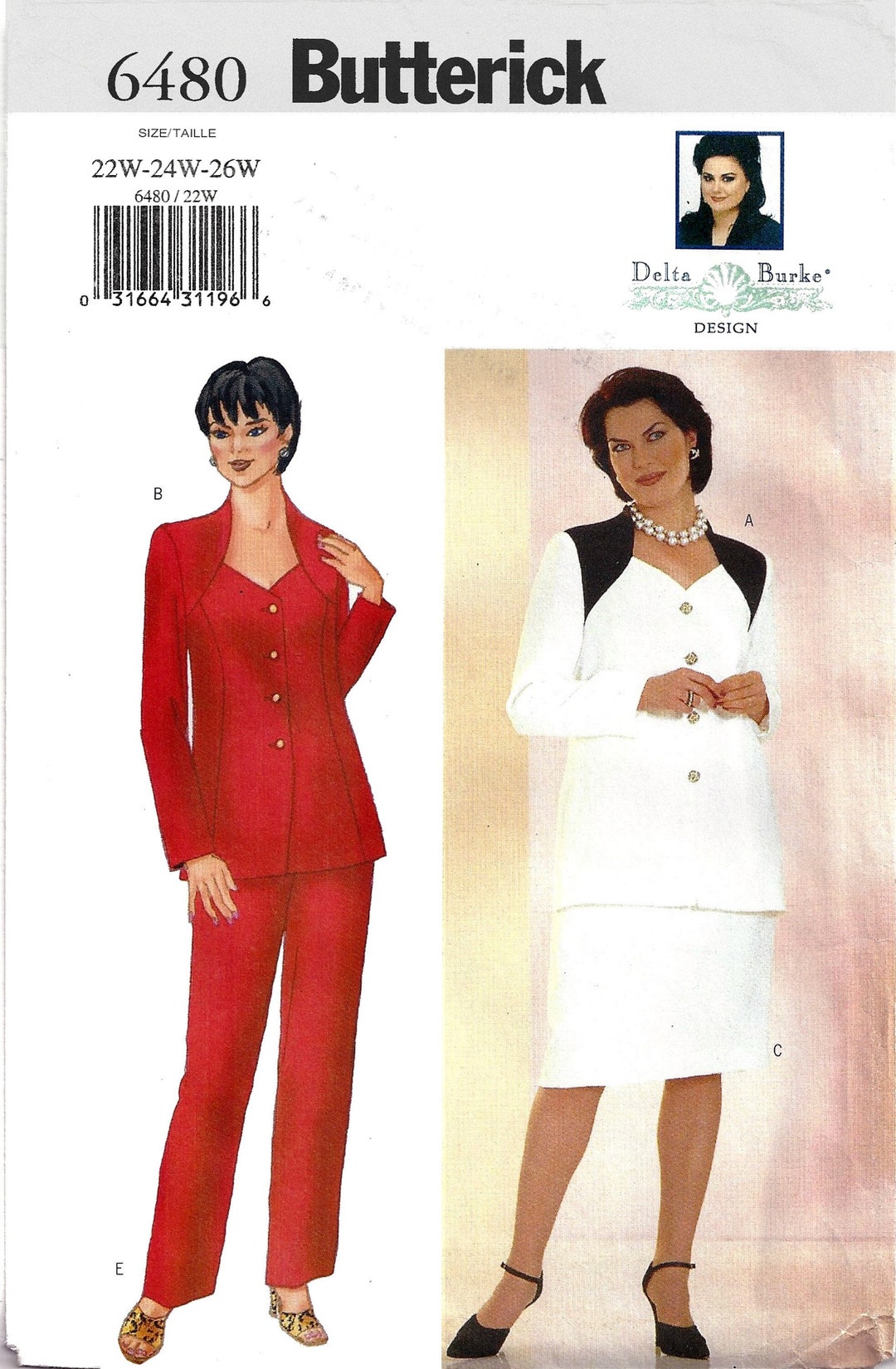 Butterick 6480 Sewing Pattern Womans Plus Size Sweetheart - Etsy